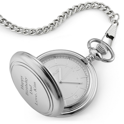 Personalized Silver Face Pocket Watch By Things Remembered | Zambee