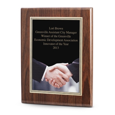 Personalized Acknowledgment Achievement Plaque With Walnut Base By ...