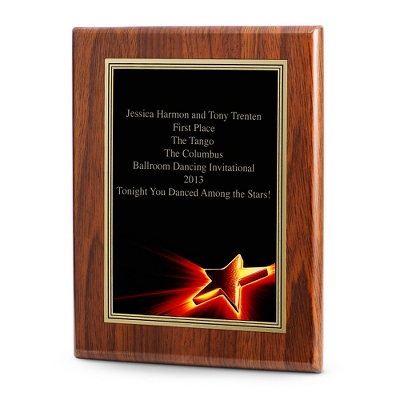 Personalized Star Achievement Plaque With Walnut Base By Things ...