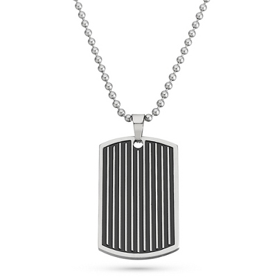 Personalized Black Stripe Dog Tag With Complimentary Tri Tone Valet Box ...