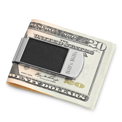 Personalized Black Texture Money Clip By Things Remembered | Blueworks