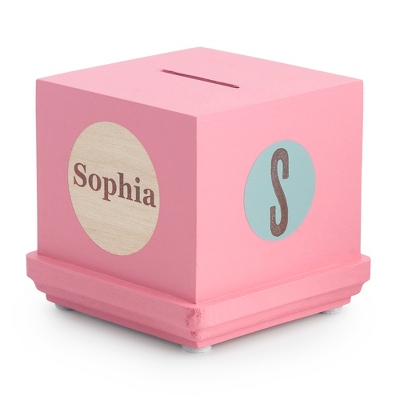 Personalized Pink Classic Wooden Baby Bank By Things Remembered – Innopoint