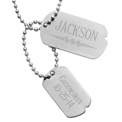 Personalized Engraved Double Dog Tags – Name With Design & Two Lines By ...
