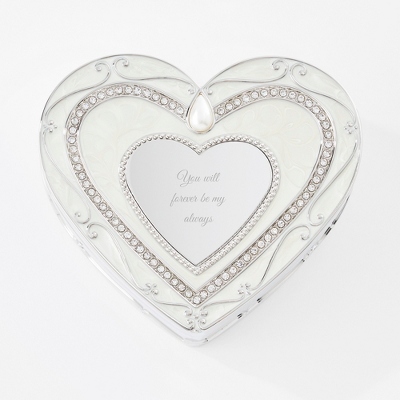Personalized Regal Elegance Heart Keepsake Box With Crystals By Things ...