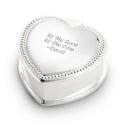 Personalized Silver Heart Mini Jewelry Box By Things Remembered ...