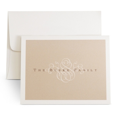 Personalized Delicate Brown Scroll Note Cards By Things Remembered | Mylith