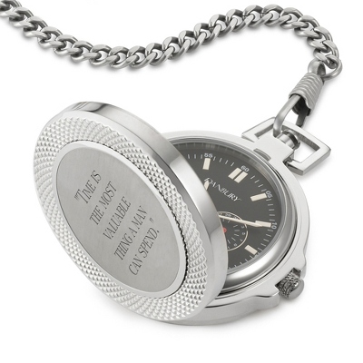 Personalized Stainless Steel/titanium Pocket Watch By Things Remembered ...
