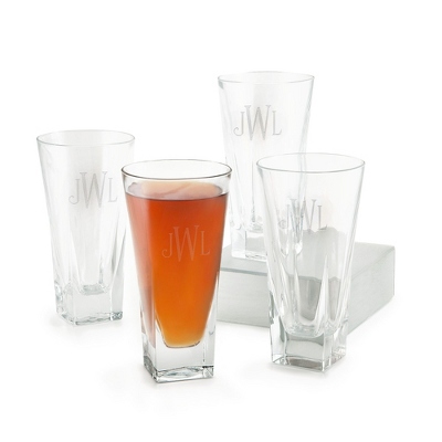Personalized Set Of Four Fusion Highball Glasses With Monogram By ...