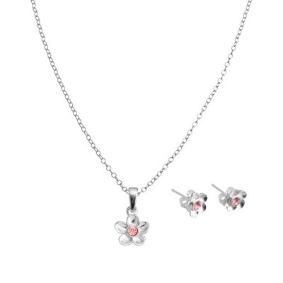 Personalized Sterling Girls Birthstone Necklace And Earring Set By ...