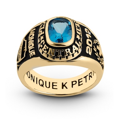 Personalized Women’s 18k Gold Over Sterling Silver Traditional Class ...