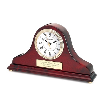 Personalized Mahogany Gold Tambour Clock By Things Remembered | Jabberset