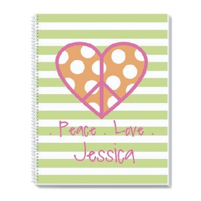 Personalized Peace Love Notebook By Things Remembered | Yazio