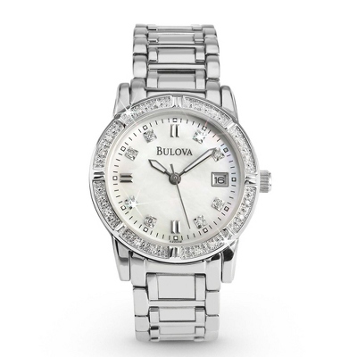 Personalized Ladies Bulova Diamond Accented Watch 96r105 With ...