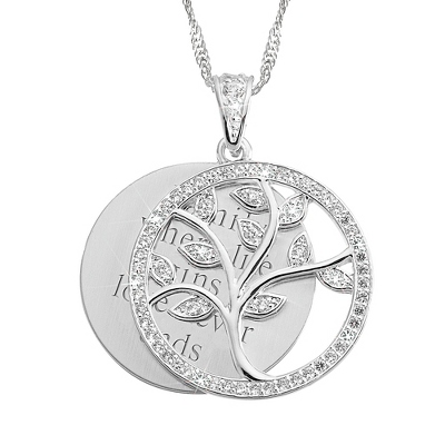 Personalized Crystal Family Tree Necklace With Complimentary Filigree ...