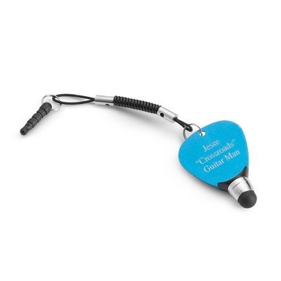 Personalized Blue Guitar Pick Stylus Charm By Things Remembered | Digiware