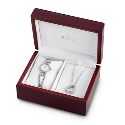 Personalized Bulova Watch And Heart Necklace Boxed Set By Things ...