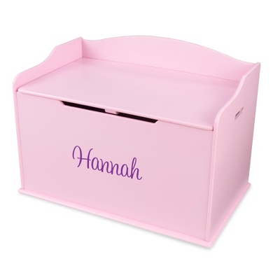Personalized 30″ Pink Busy Bee Toy Box With Purple Name By Things ...
